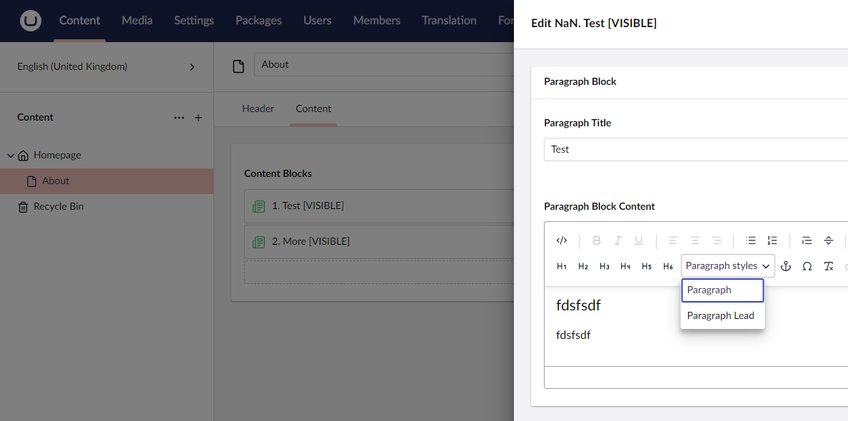 How do we add backoffice styles to Tiptap? Adding the details native ...